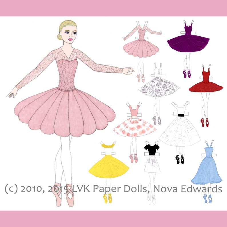 Bridget Ballerina Paper Doll Kit Ballet Ballerina Pink Ballet Set of ...