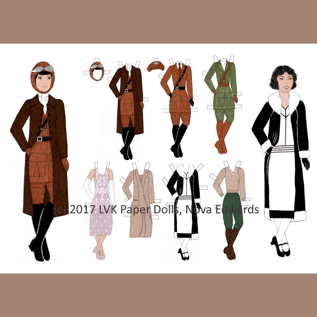 Bessie Coleman Paper Doll Kit Aviator Black History Women's History ...
