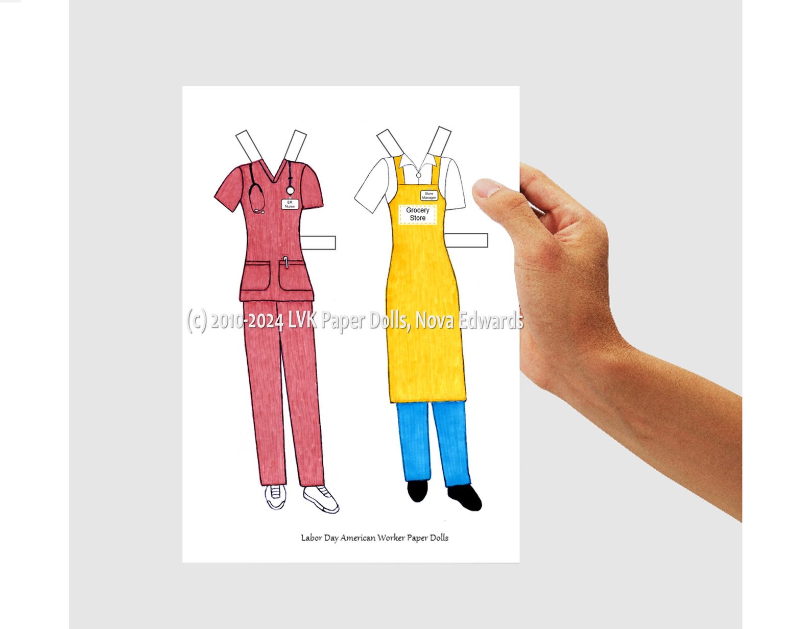 Labor Day American Worker Paper Dolls Kit Labor Union Federal Holiday ...