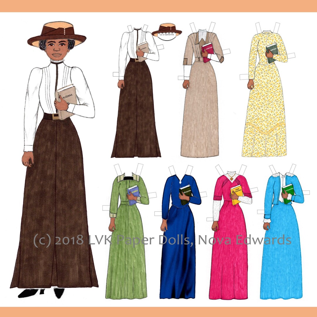 Dr. Mary Mcleod Bethune Paper Doll Kit US Educator Bethune-cookman ...
