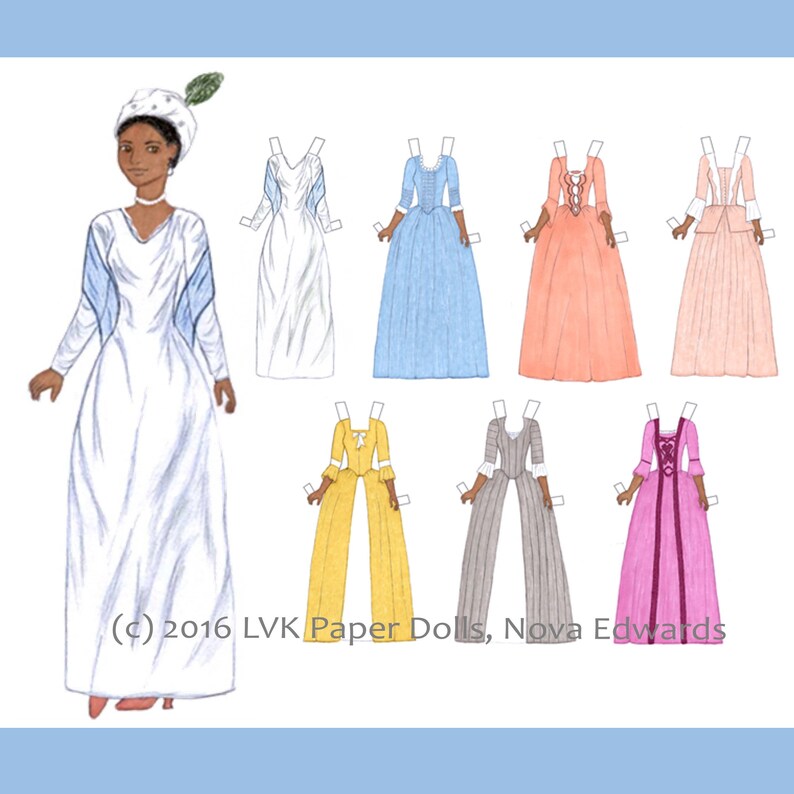Dido Elizabeth Belle Paper Doll Kit Illustration Women's History ...