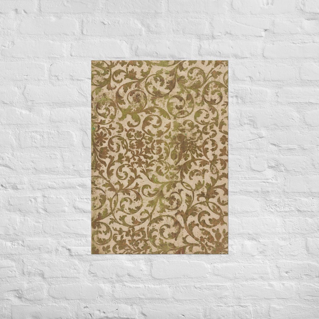 Antique 1700s Decorative Paper Poster - 18th Century Wallpaper Pattern ...