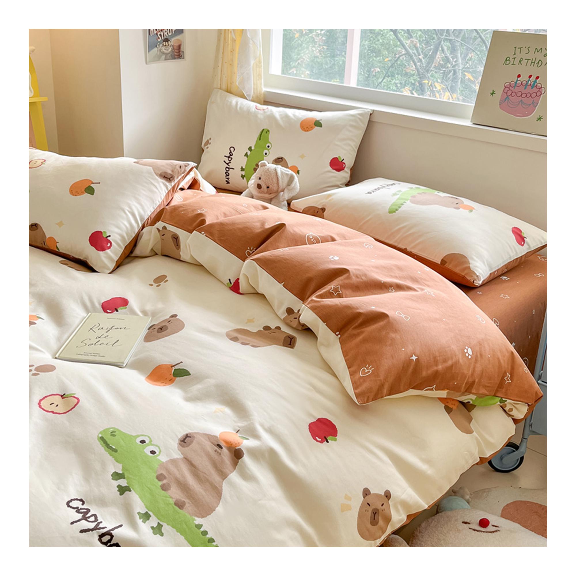 Cute Aminal Duvet Cover Set, Capybara and Schnappi Duvet Cover, 100% ...
