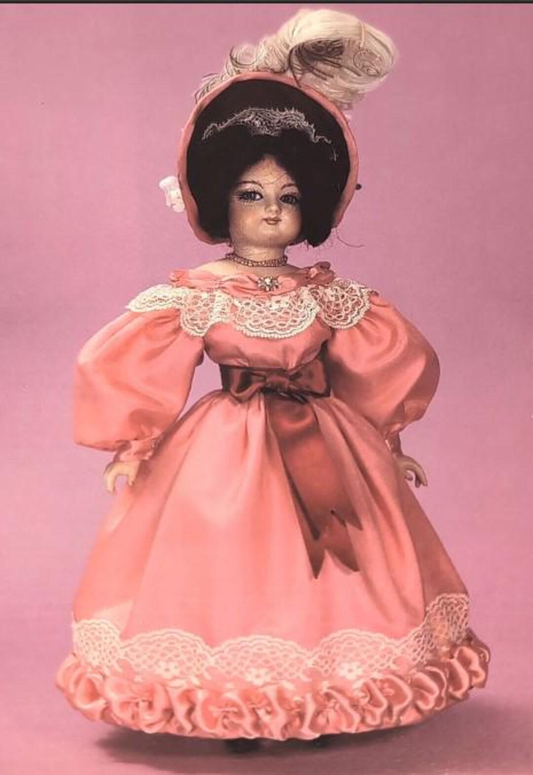 Vintage Pattern of a Romantic Era Gown 1815-1840 Bonnet for a Doll ...
