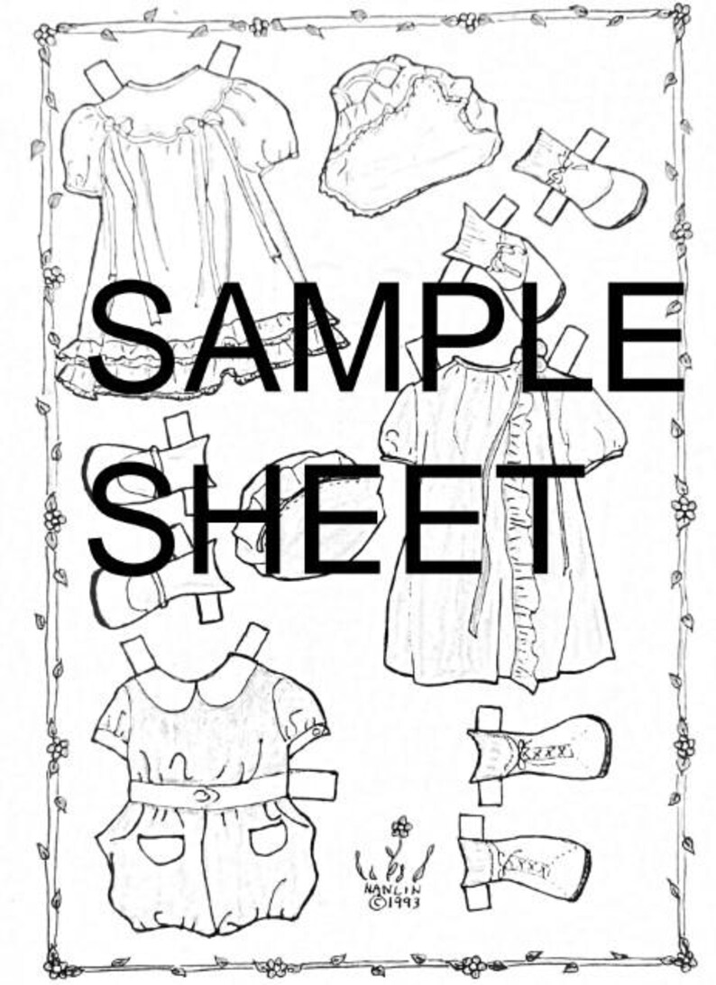 Printable Vintage Nancy Paper Doll Set: Coloring Pages (digital PDF) - Etsy