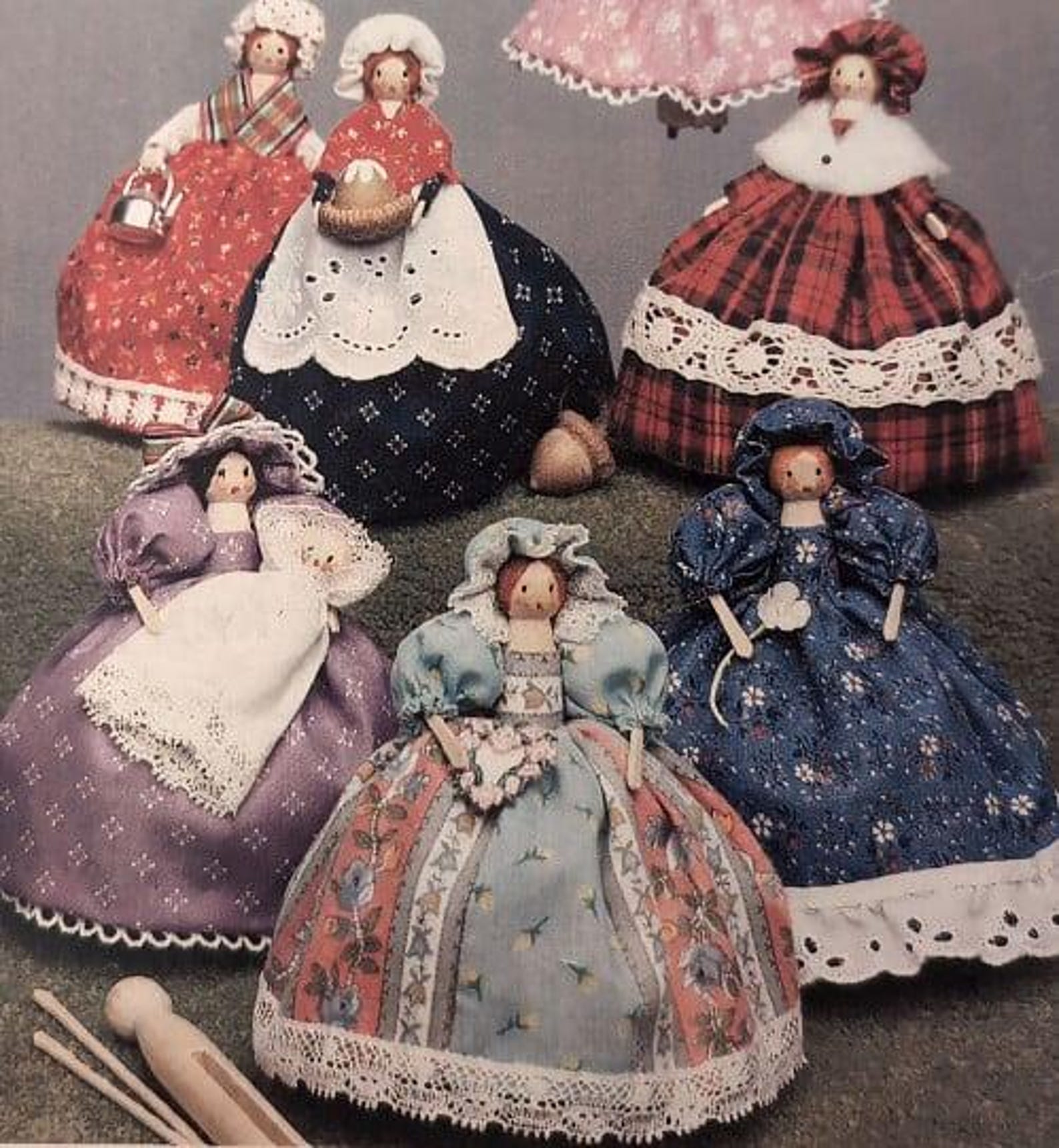 Vintage Clothespin Doll Patterns: Angel Ornament DIY (PDF Instant ...