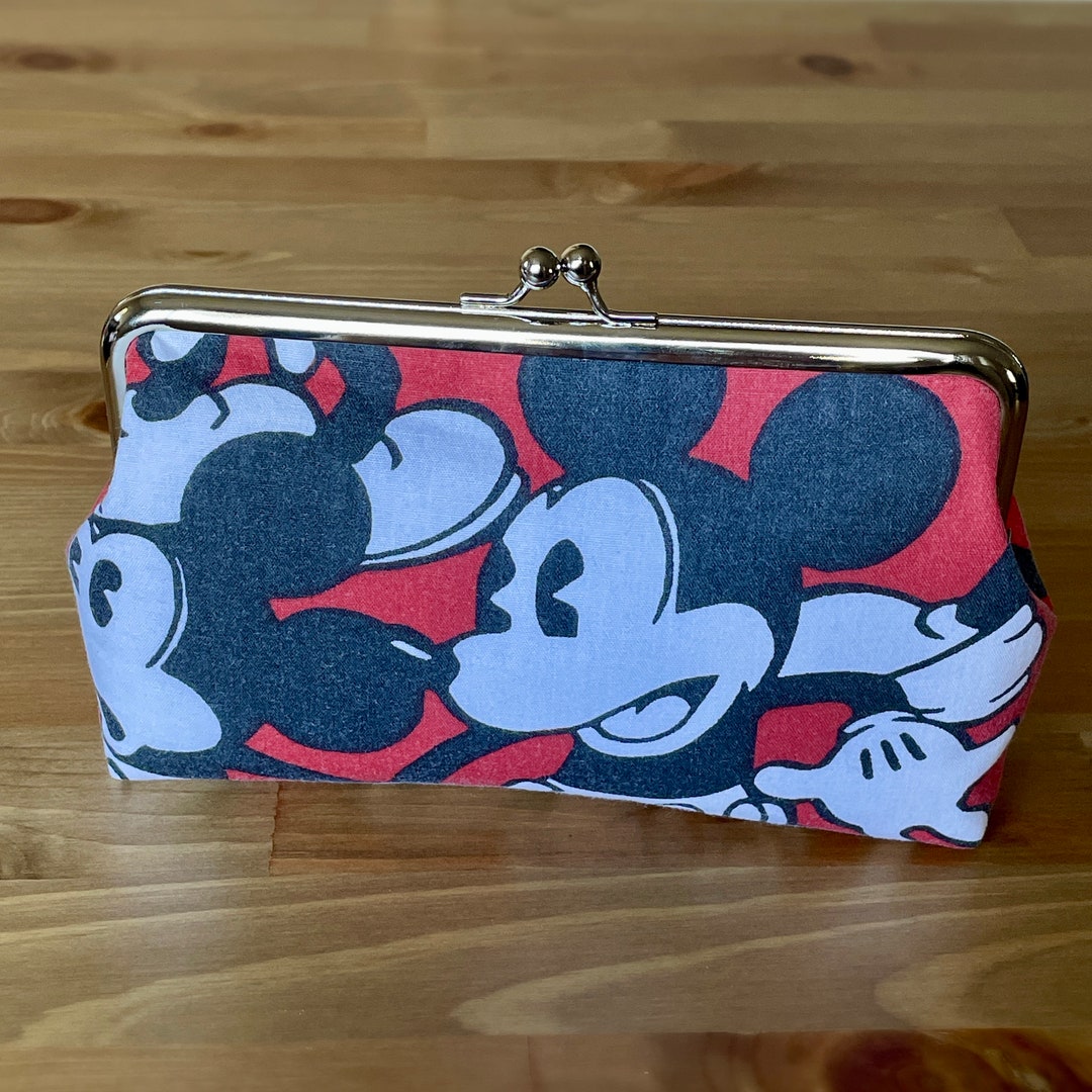 Vintage Mickey Mouse Kiss Lock Pouch, Handmade Cosmetic Bag - Etsy