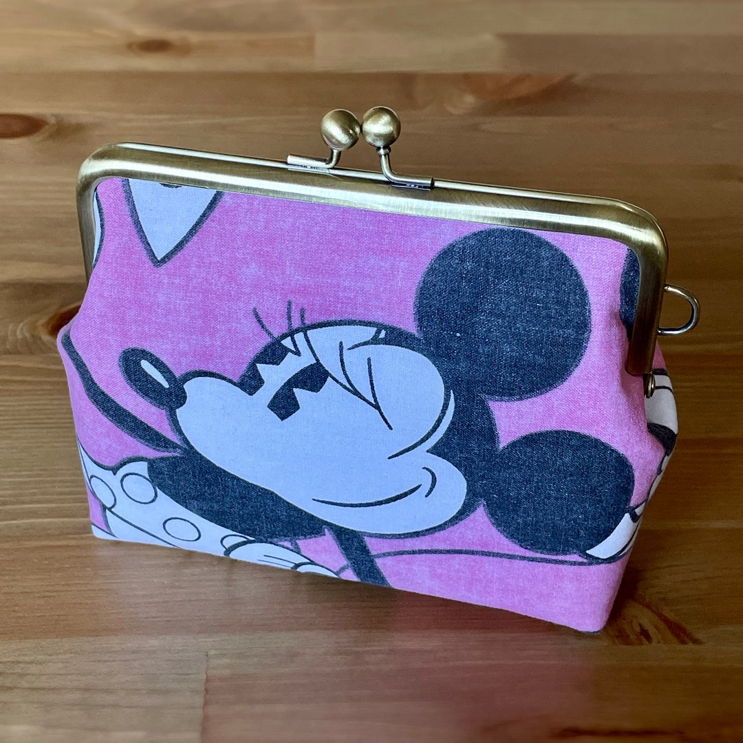 Vintage Minnie Mouse Kiss Lock Pouch, Handmade Cosmetic Bag - Etsy