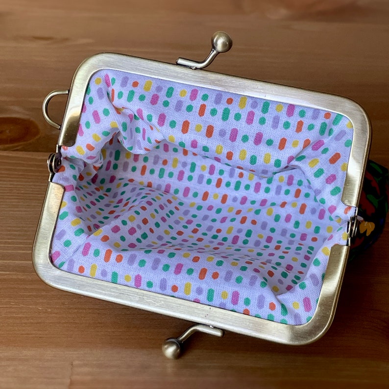 Mia Charro Cat 10.5cm Kiss Lock Framed Gamaguchi Pouch Vintage Flower ...