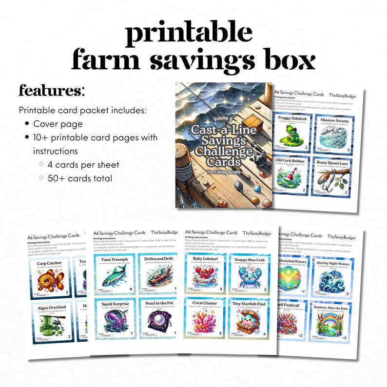 Printable Fishing Savings Challenge: A6 Cash Envelope Inserts (PDF) - Etsy