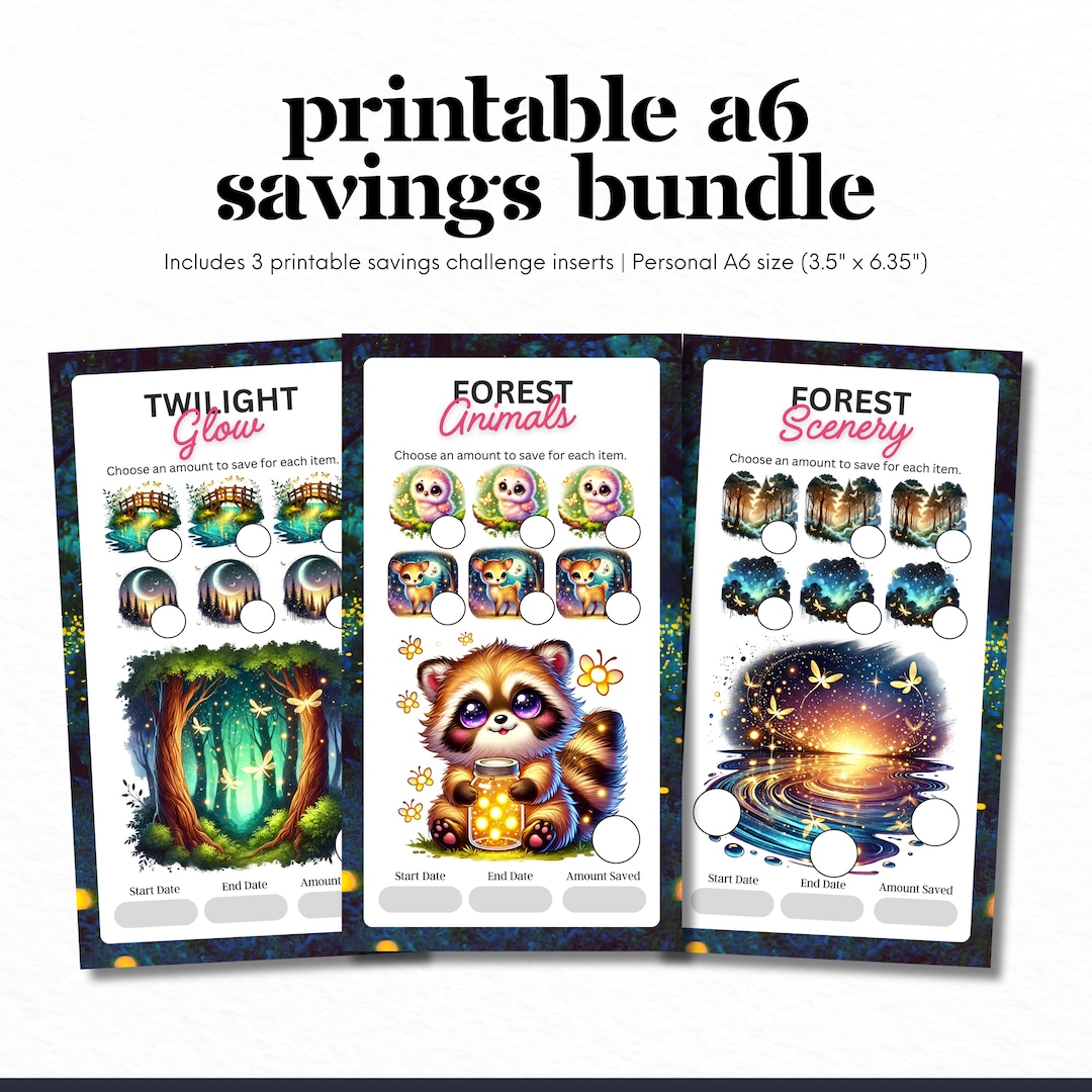 Printable A6 Savings Challenge Bundle, Cash Envelope Challenge Insert ...