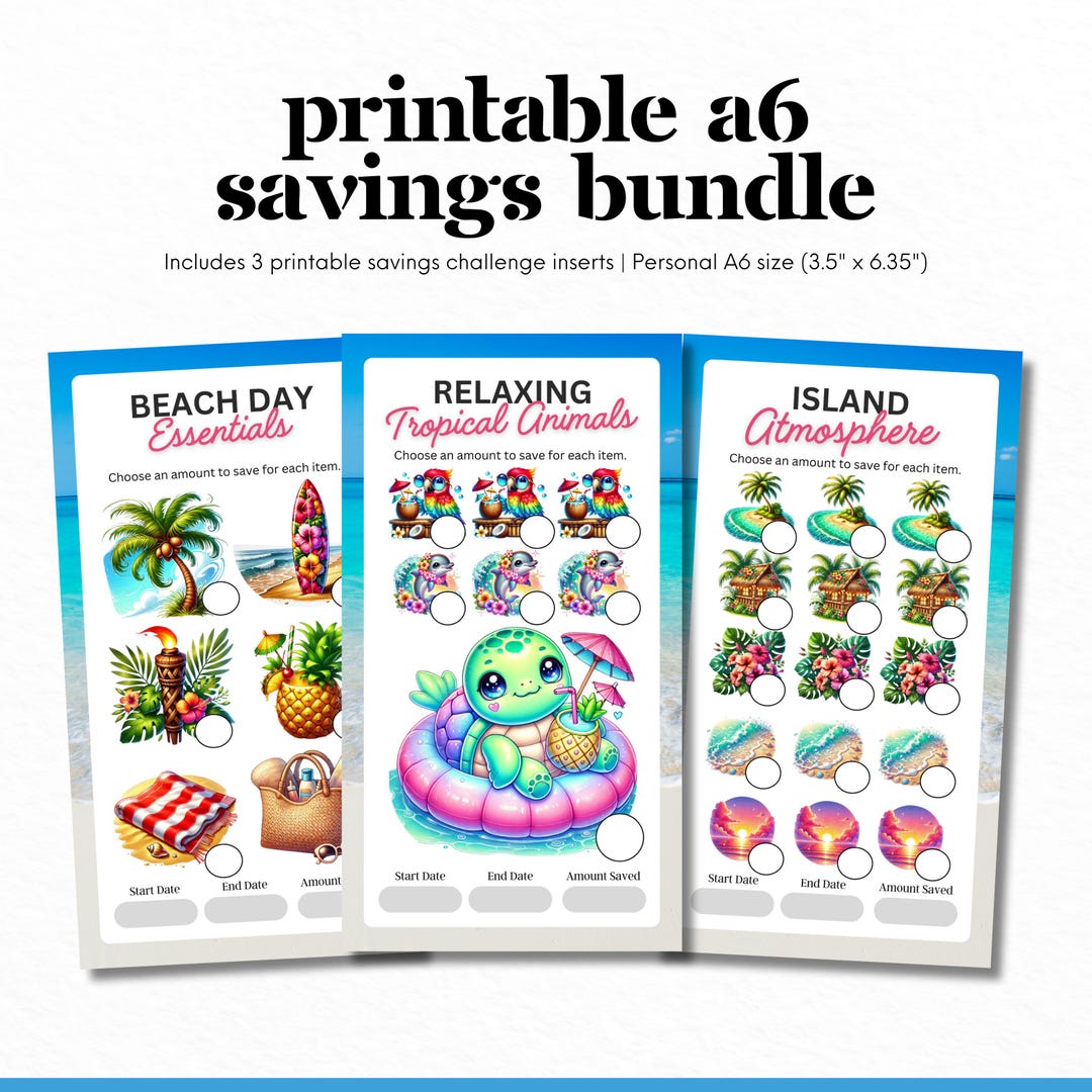Printable A6 Savings Challenge Bundle, Cash Envelope Challenge Insert ...