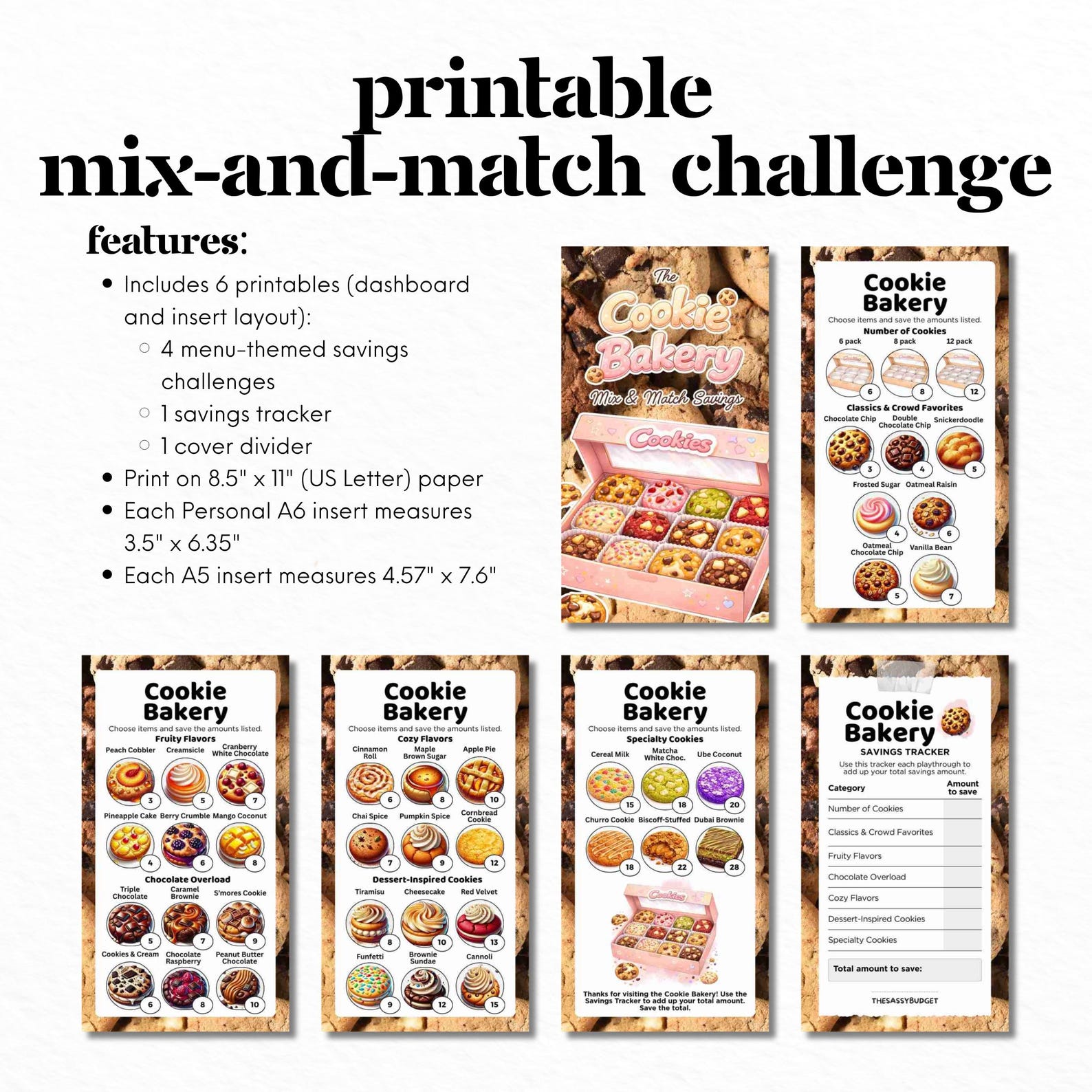 Printable Savings Challenge Bundle: A5/A6 Mix and Match Budget Binder ...