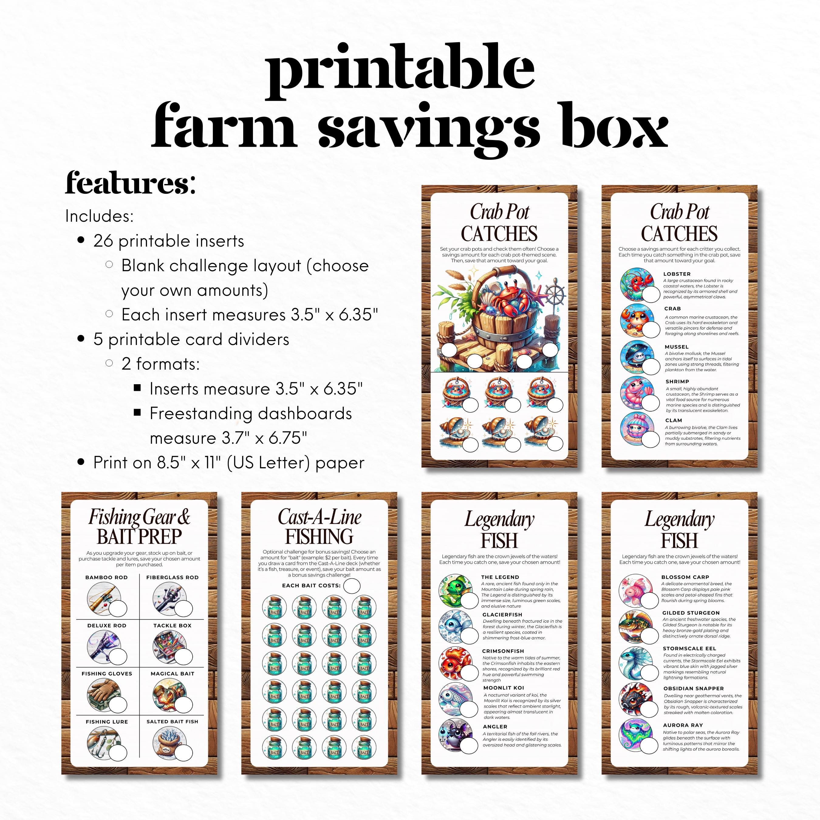 Printable Fishing Savings Challenge: A6 Cash Envelope Inserts (PDF) - Etsy