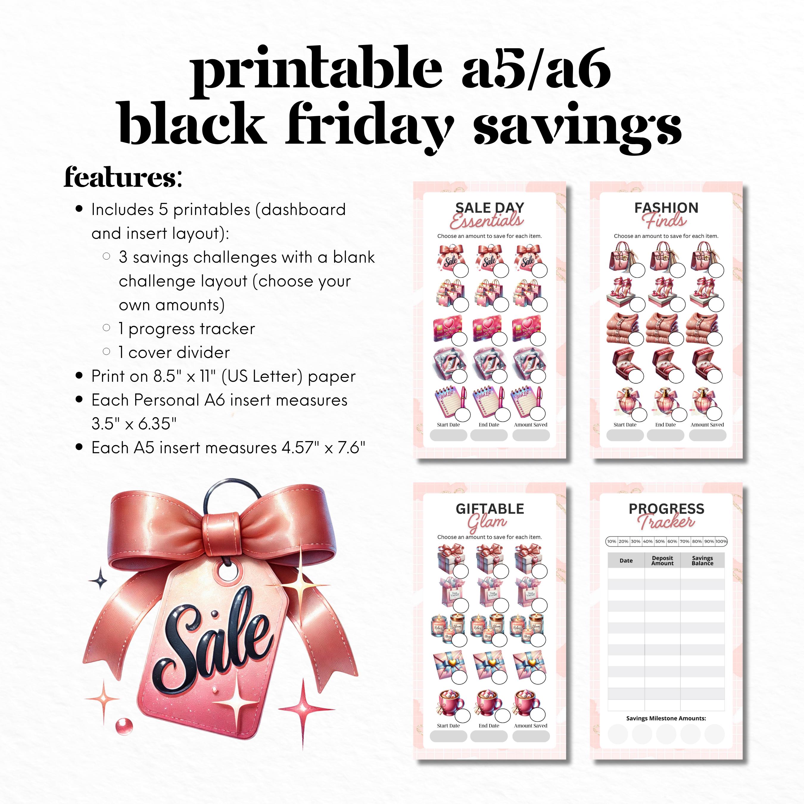 Printable Savings Challenge Bundle: A5/A6 Budget Binder Inserts (PDF ...
