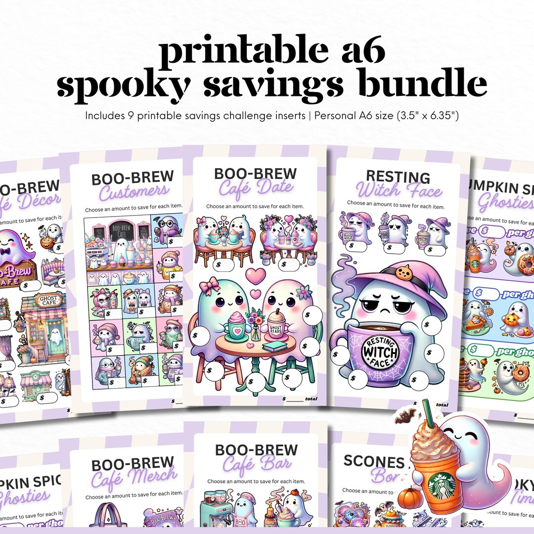Printable A6 Spooky Savings Challenge Bundle, Cash Envelope Insert ...