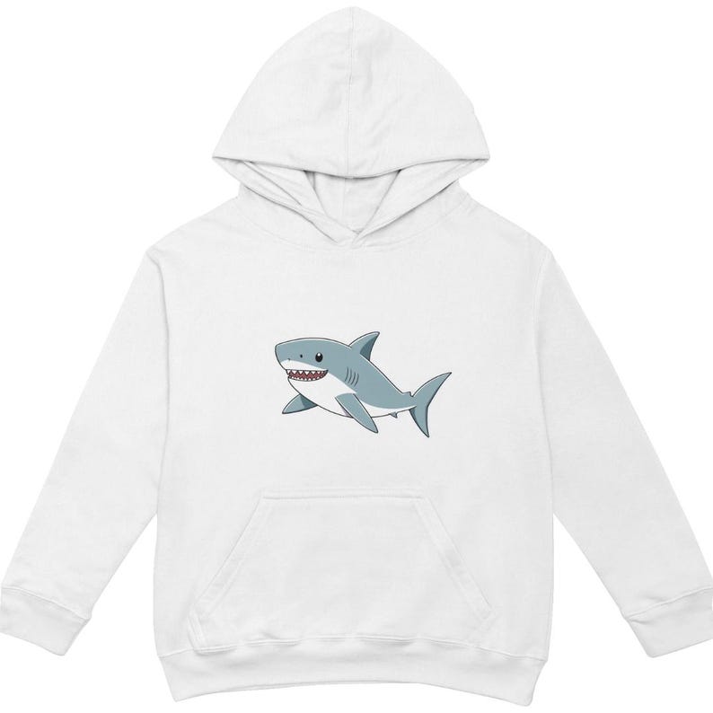 Cute Shark Graphic Design Adorable Cartoon Shark Illustration PNG File ...