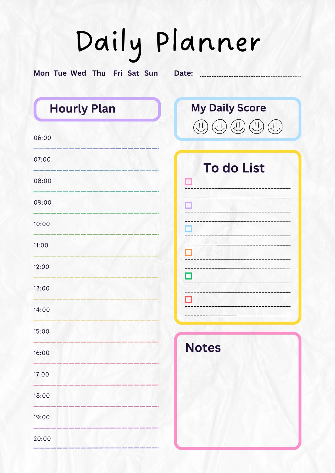 Printable Daily Planner, A4 PDF Document for Organizing Your Schedule ...