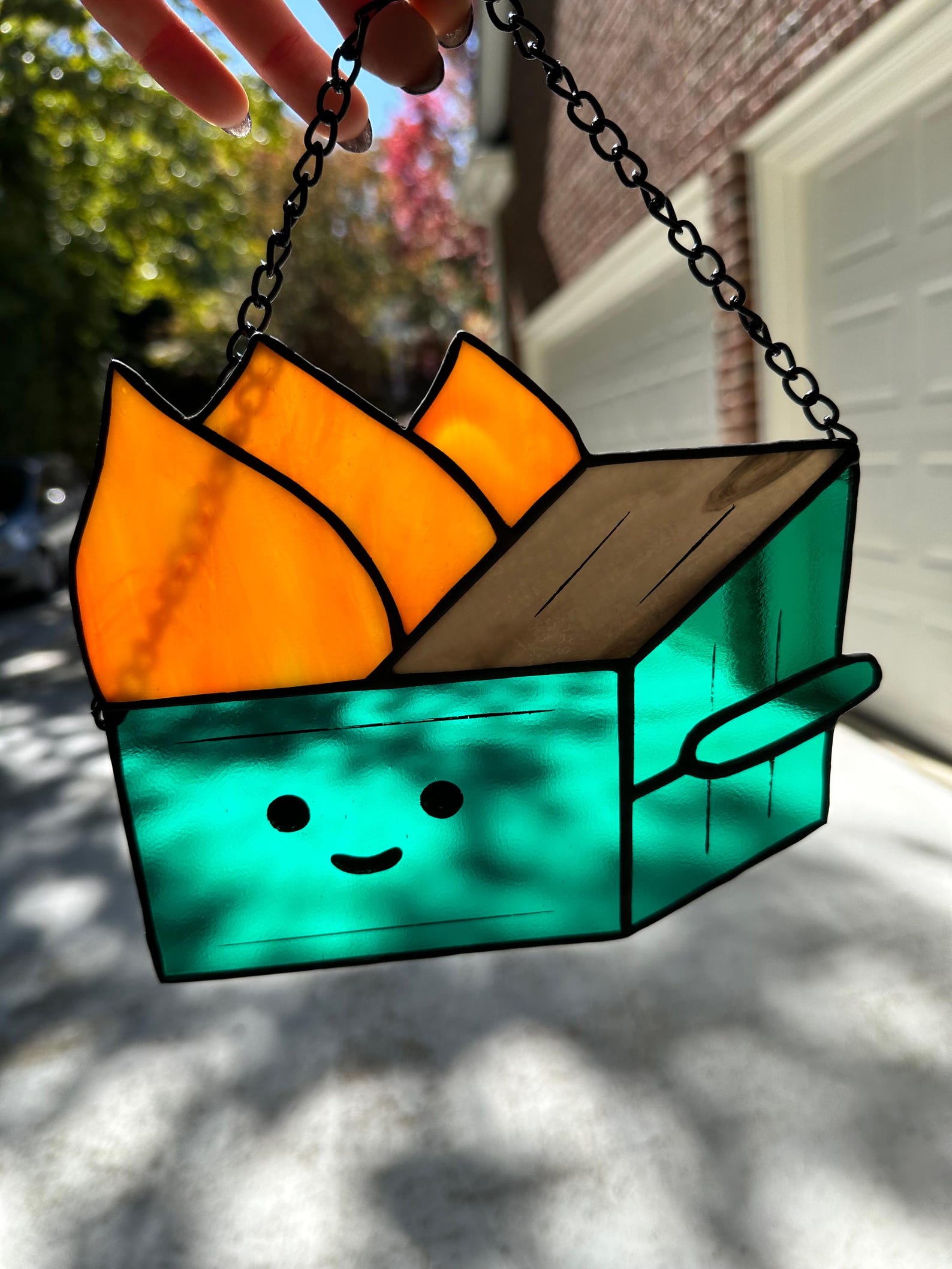 Dumpster Fire Stained Glass Pattern - Beginner Friendly! - Etsy