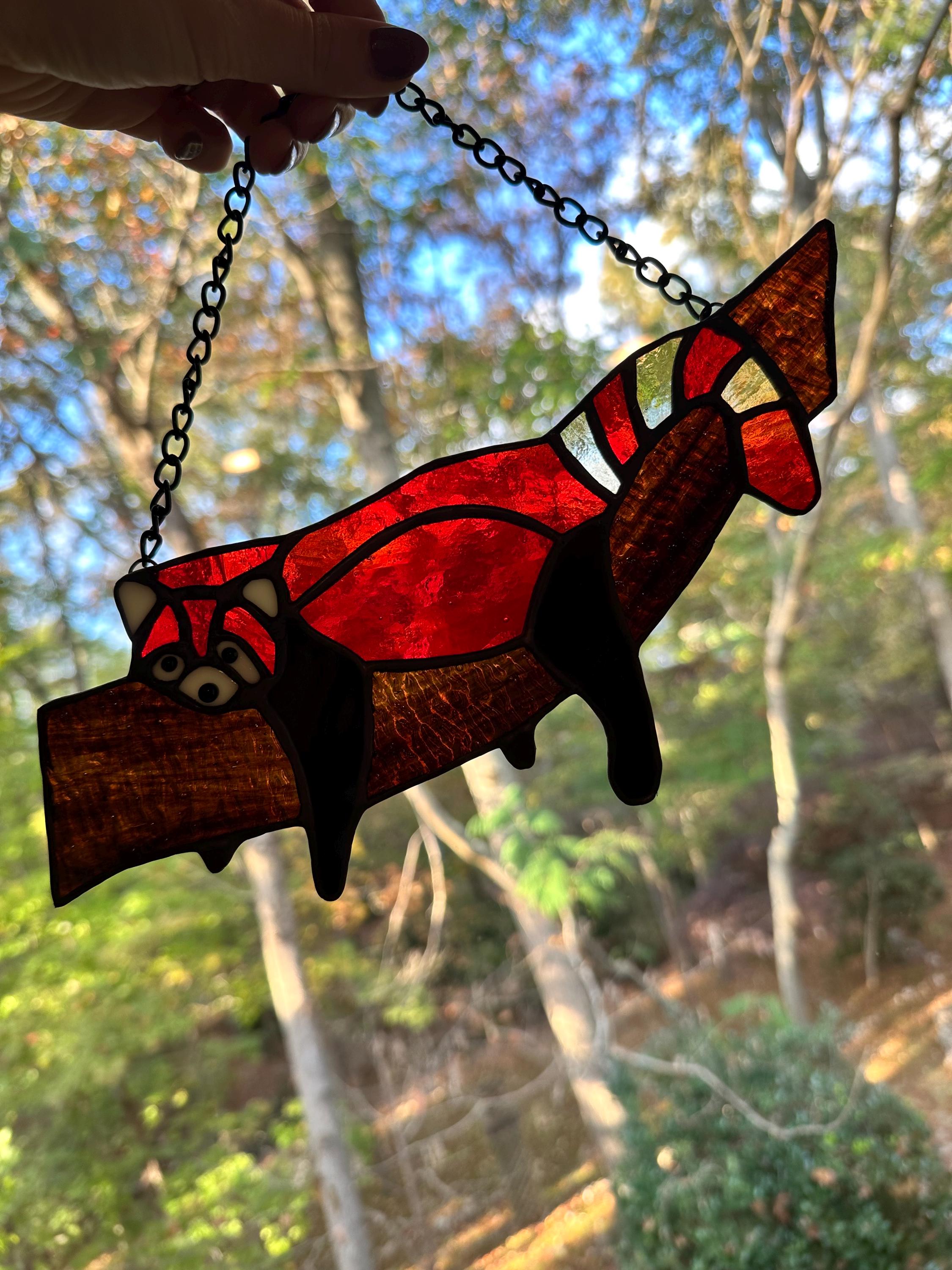 Sleepy Red Panda Stained Glass Pattern - Digital Download ...