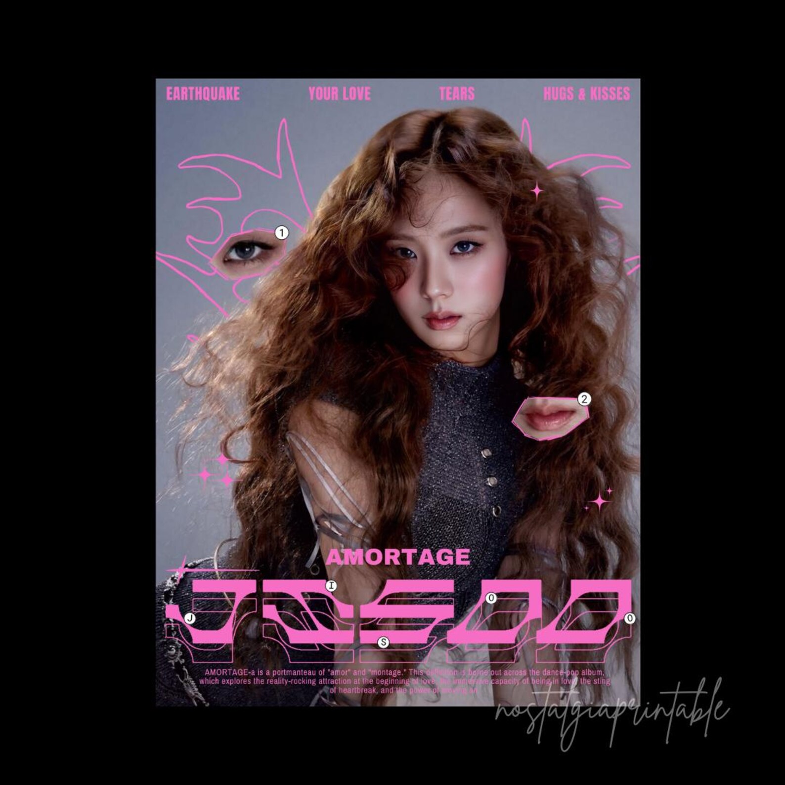 Jisoo amortage Poster Print Kim Jisoo Blackpink Aesthetic Kpop Room ...