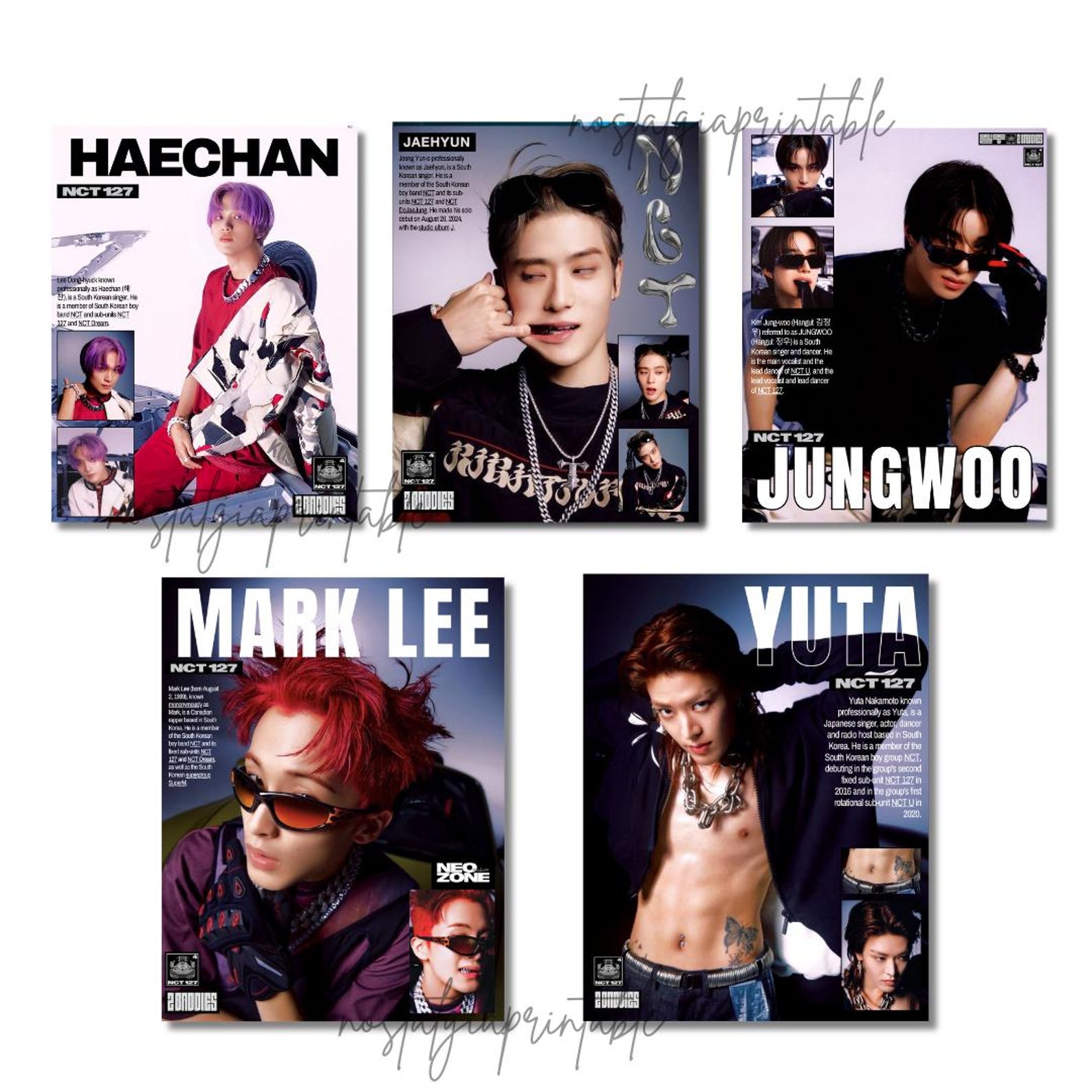 NCT 127 (OT8) Art Poster Prints (10 JPGS) | NCT 2 Baddies Era Poster ...