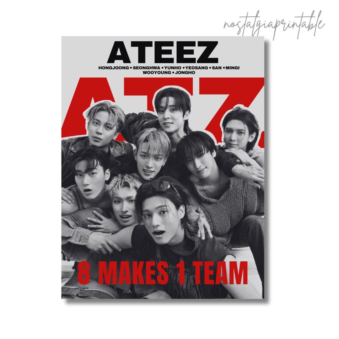 Ateez Poster Print | Aesthetic Kpop Room Decor | Printable Kpop Wall ...