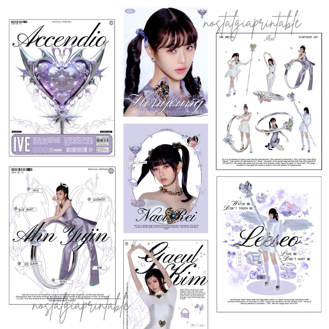 IVE 'accendio' Poster Print (8 JPGS) | Aesthetic Kpop Room Decor | Printable Kpop Wall Art ...