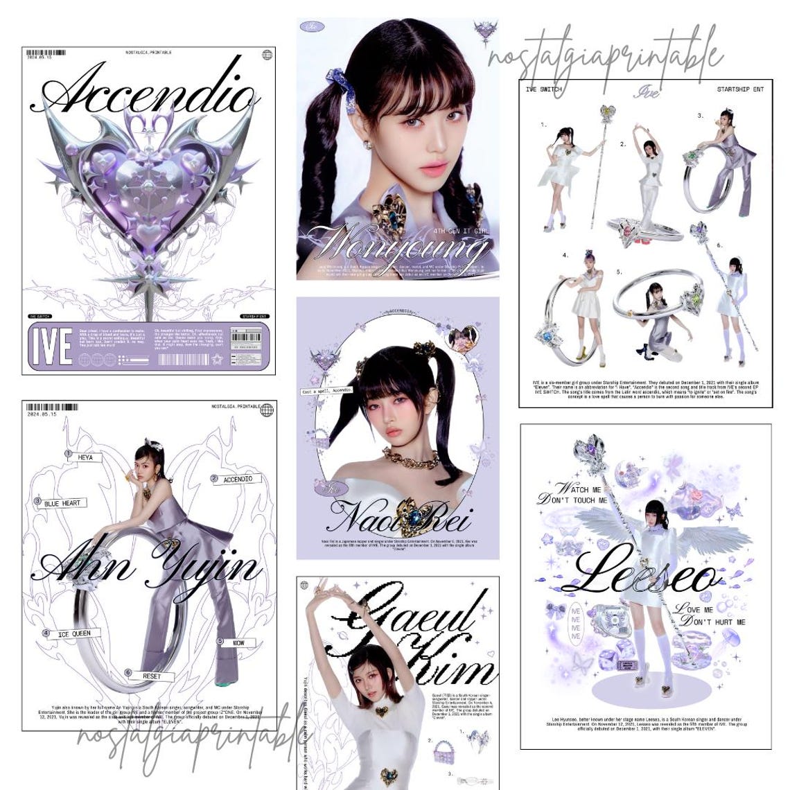 IVE 'accendio' Poster Print (8 JPGS) | Aesthetic Kpop Room Decor | Printable Kpop Wall Art ...