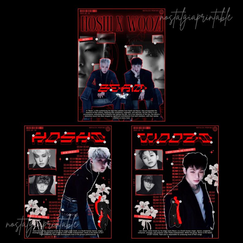 HOSHI X WOOZI Beam Poster Print | Seventeen SVT | Aesthetic Kpop Room Decor | Printable Kpop ...