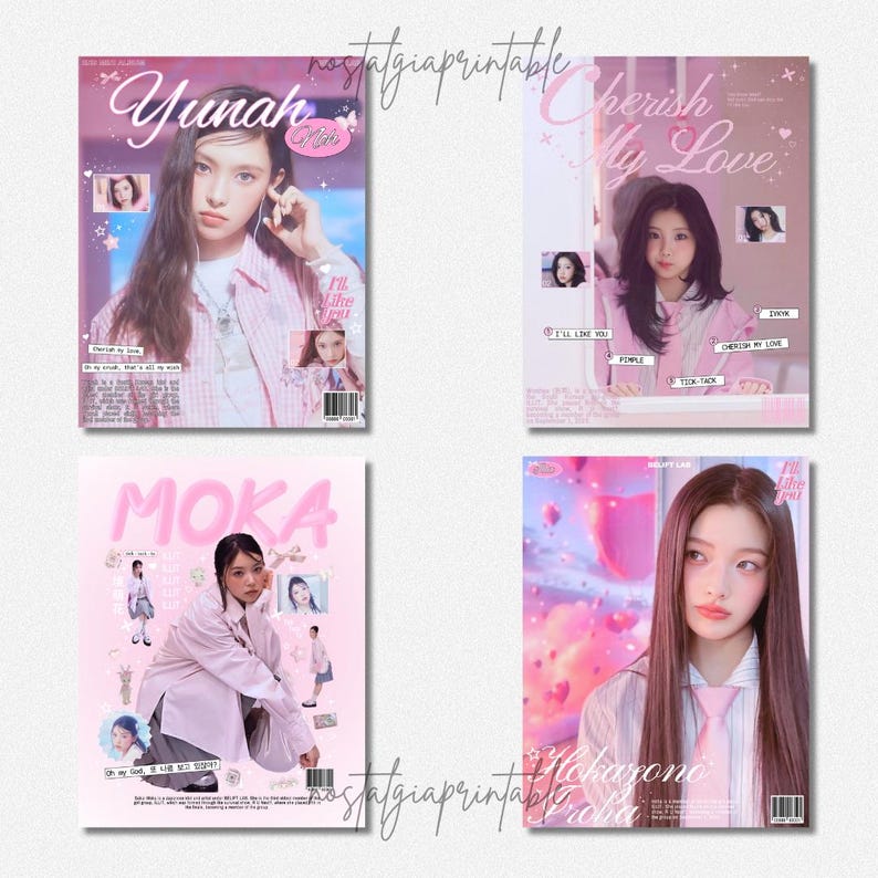 ILLIT Art Poster Prints 8 JPGS Aesthetic Kpop Room Decor Printable Kpop Wall Art Digital ...