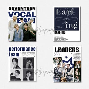 SEVENTEEN Art Poster Prints (8 JPGS) | Aesthetic Kpop Room Decor | Printable Kpop Wall Art ...