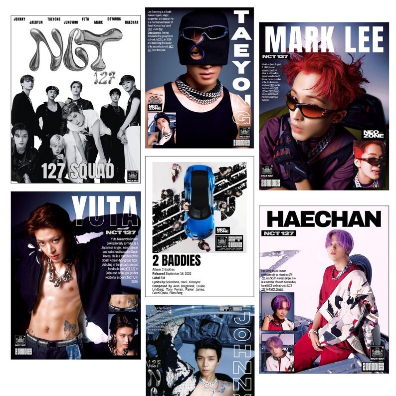 NCT 127 (OT8) Art Poster Prints (10 JPGS) | NCT 2 Baddies Era Poster ...