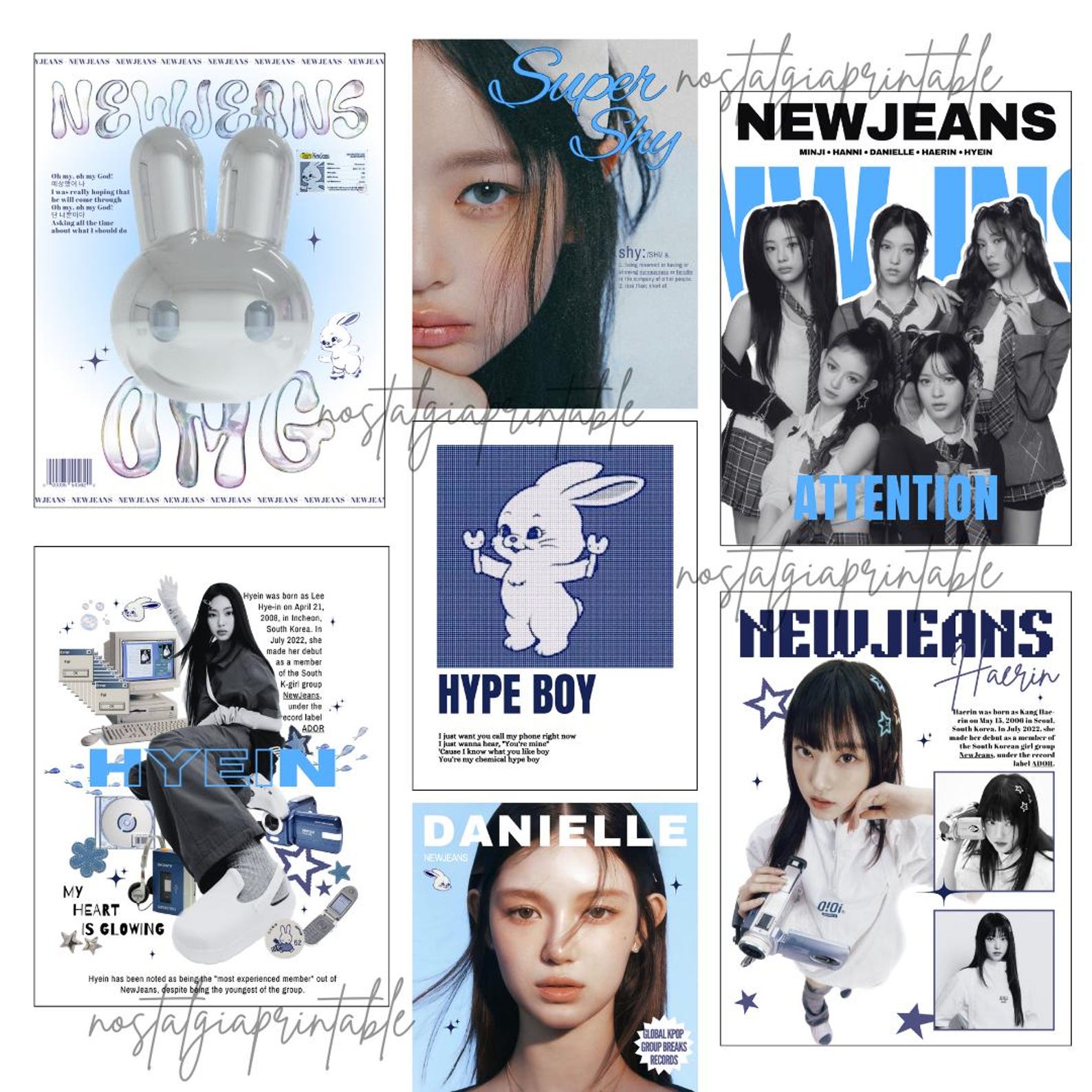 Newjeans Art Poster Prints (10 JPGS) | Aesthetic Kpop Room Decor | Printable Kpop Wall Art ...
