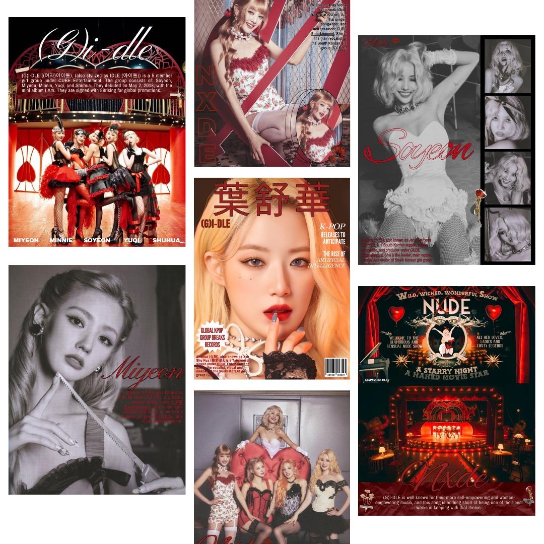 GI-DLE Art Poster Prints (8 JPGS) | (g)i-dle "nxde" Era Posters | Aesthetic Kpop Room Decor ...