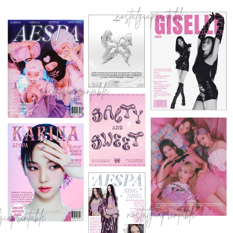 AESPA Art Poster Prints 8 JPGS Aesthetic Kpop Room Decor Printable Kpop ...