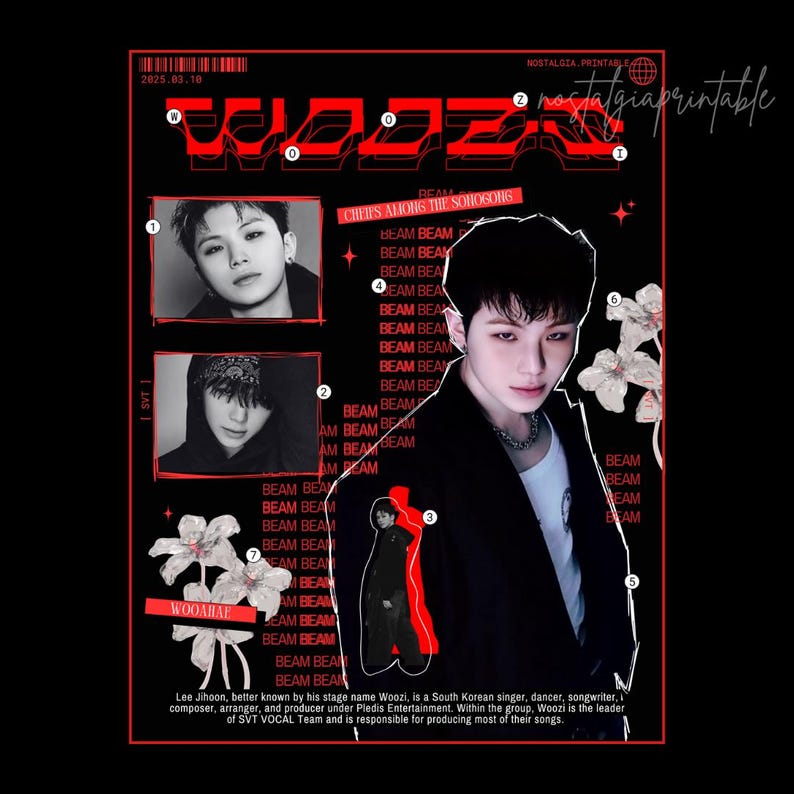 HOSHI X WOOZI Beam Poster Print | Seventeen SVT | Aesthetic Kpop Room Decor | Printable Kpop ...