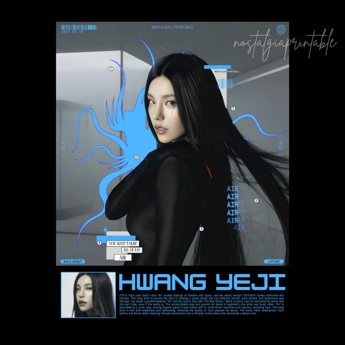 ITZY Yeji 'air' Poster Print | Hwang Yeji Itzy | Aesthetic Kpop Room ...