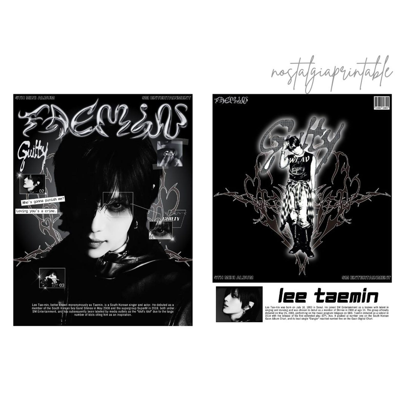 Taemin "guilty" Poster Print | Lee Taemin Shinee | Aesthetic Kpop Room ...