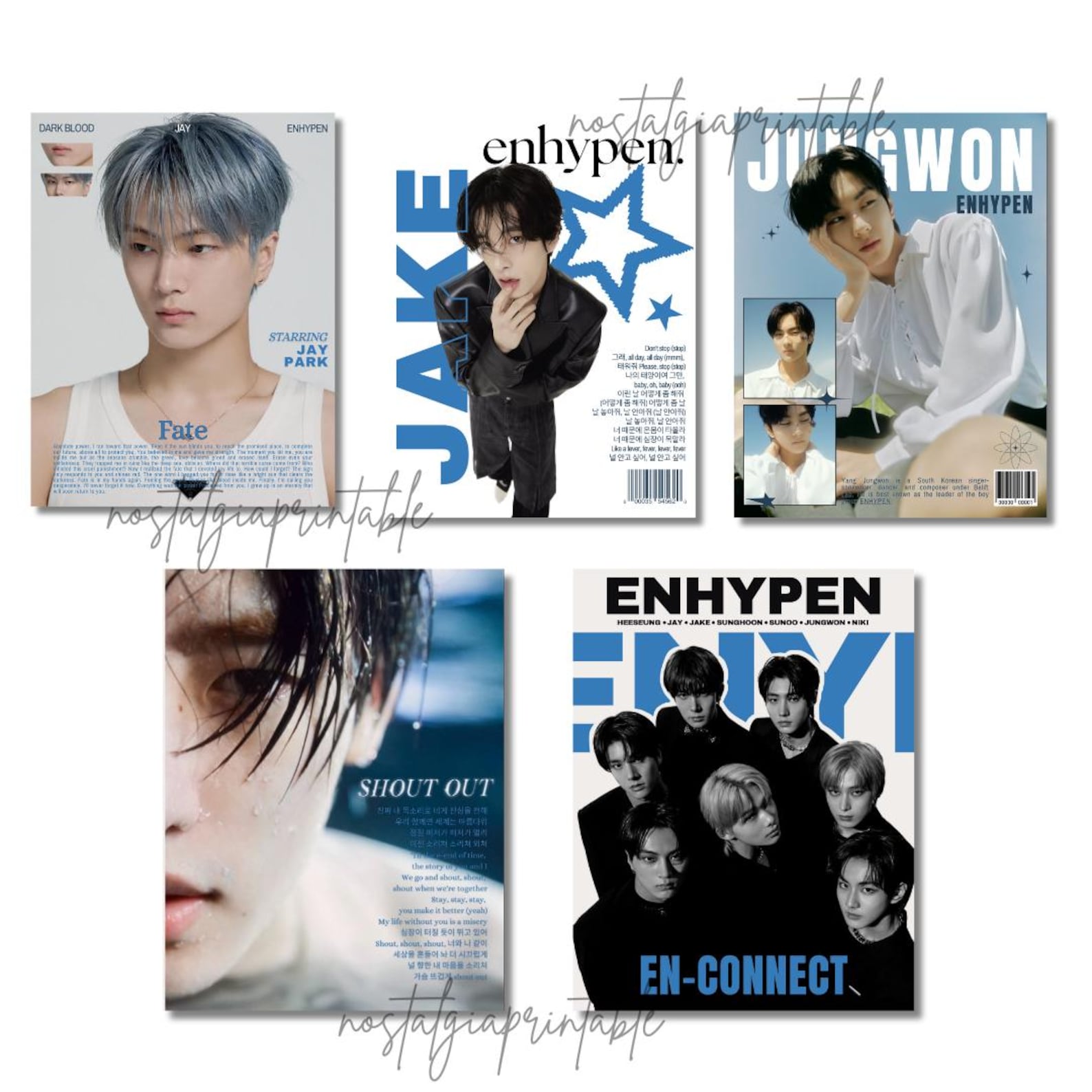 Enhypen Art Poster Prints (10 JPGS) | Aesthetic Kpop Room Decor ...