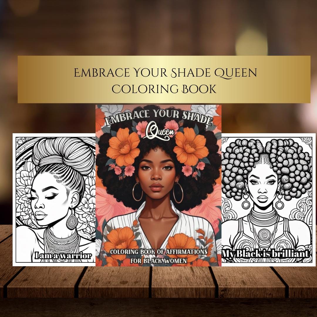 Black Women Affirmation Coloring Pages: Inspirational Art (digital ...