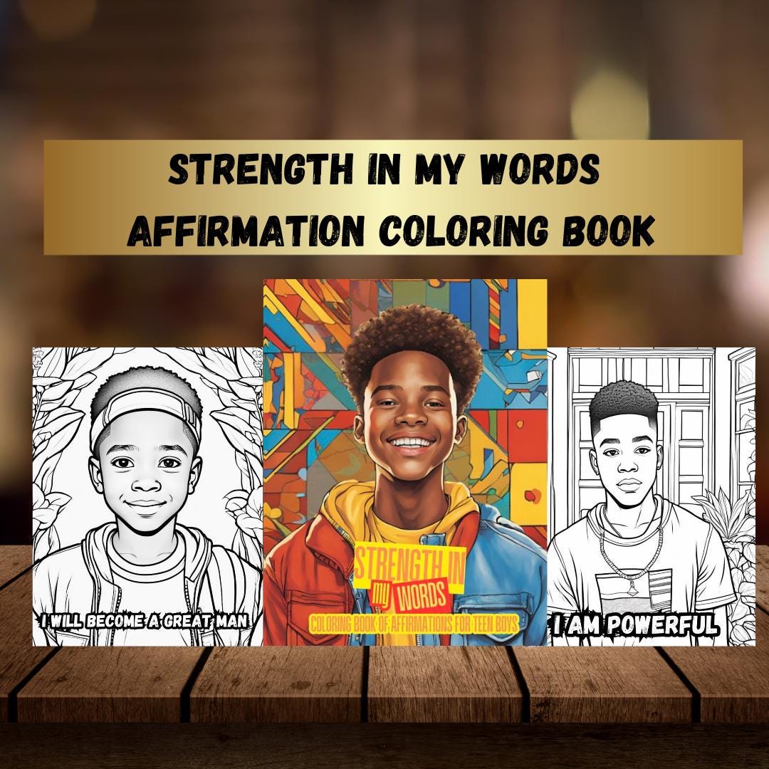 Black Boy Affirmation Coloring Book | Empowering Positive Words|fun ...
