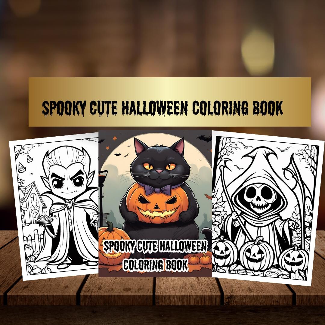 Spooky Cute Halloween Coloring Pages - Digital Download, Fun Halloween ...
