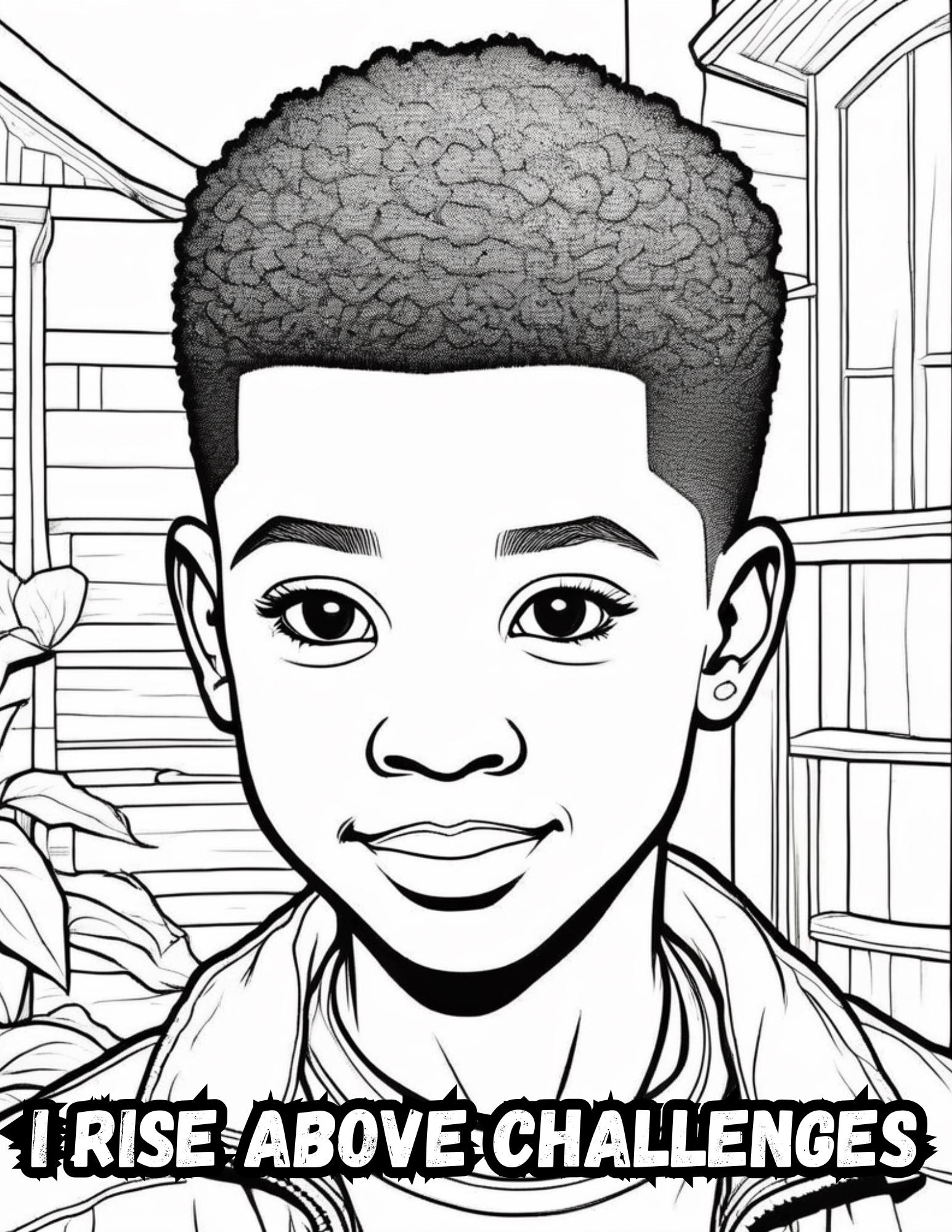 Black Boy Affirmation Coloring Book Empowering Positive Wordsfun ...