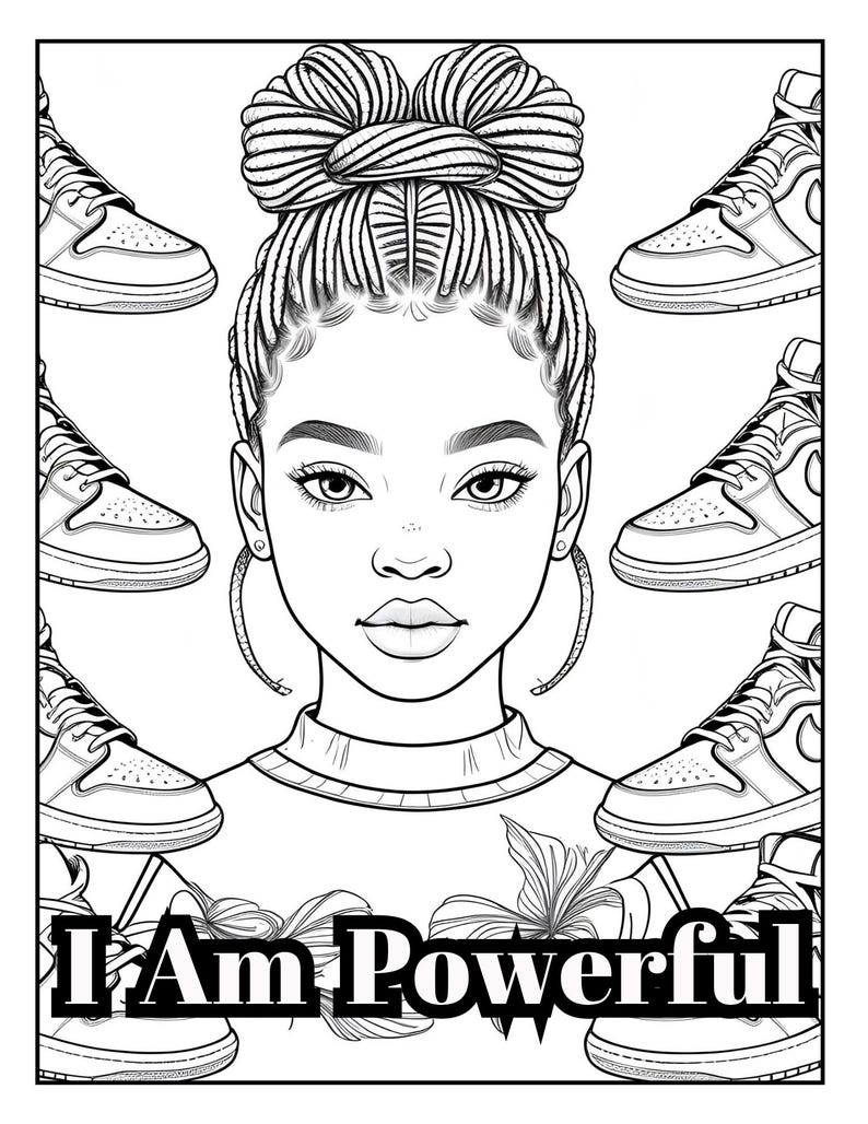 Affirmation Coloring Pages for Black Teen Girls: Self-love ...
