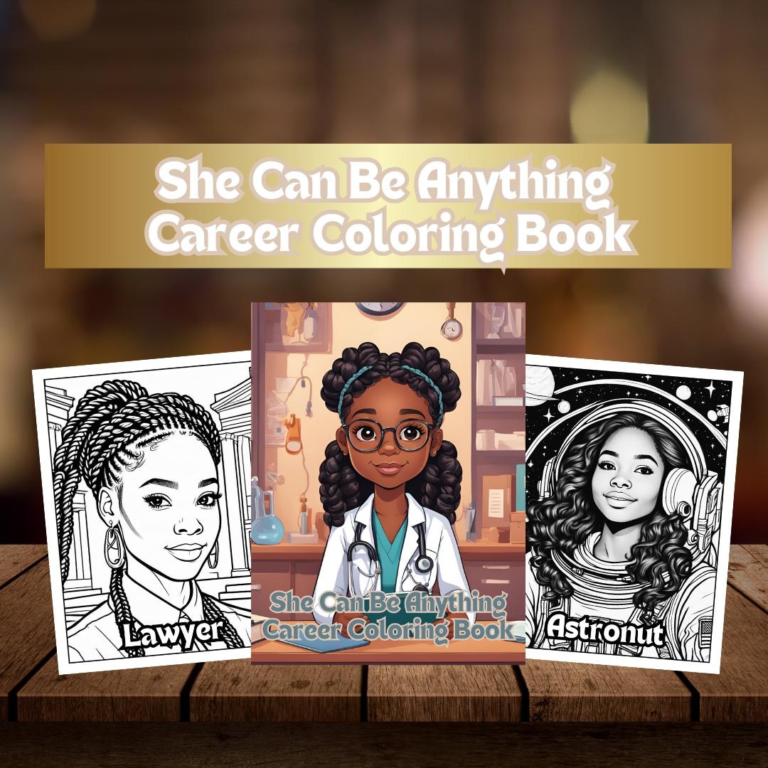 Black Girl Career Coloring Book Digital Download – Printable Pages ...