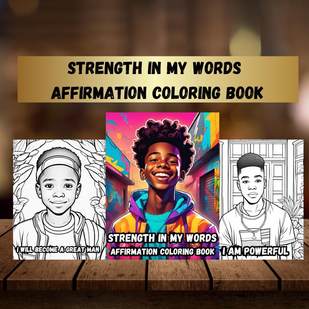 Black Boy Affirmation Coloring Book Empowering Positive Wordsfun ...