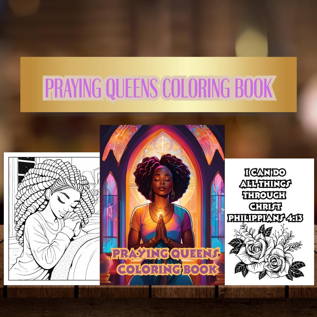 Praying Black Women Coloring Book: Christian Scriptures (digital ...