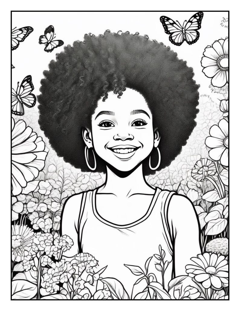 Black Girl Coloring Book Teen Girl Coloring Pagesprintable Coloring ...