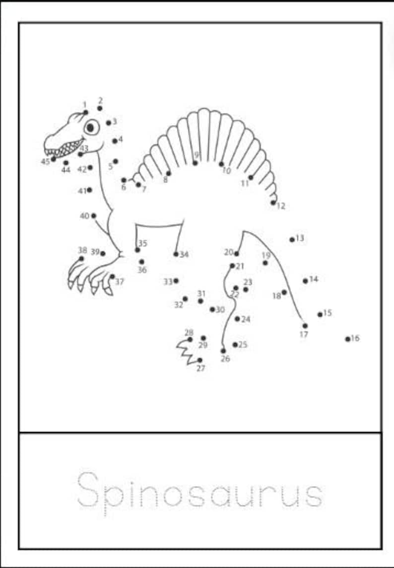 Dinosaur Dot-to-dot Coloring Book, Perfect for Preschool & Kindergarten ...